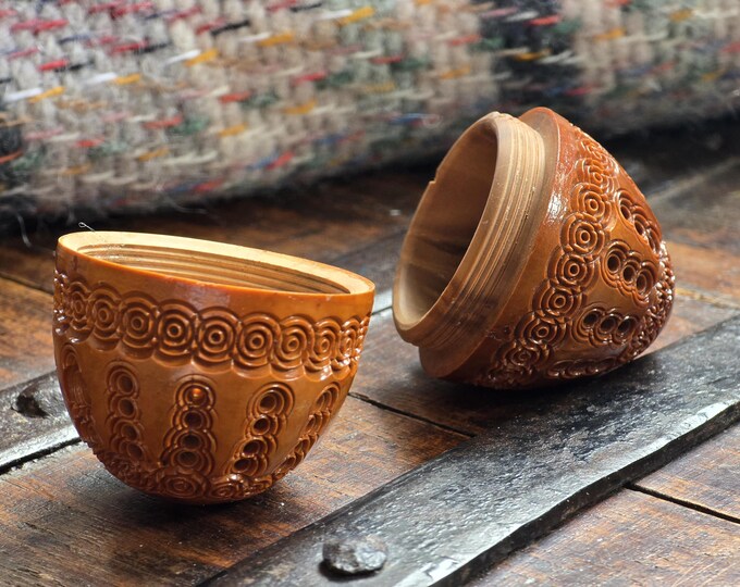 Victorian Hand Carved Coquilla Nut Sewing Egg or Pocket Pomander - Etsy