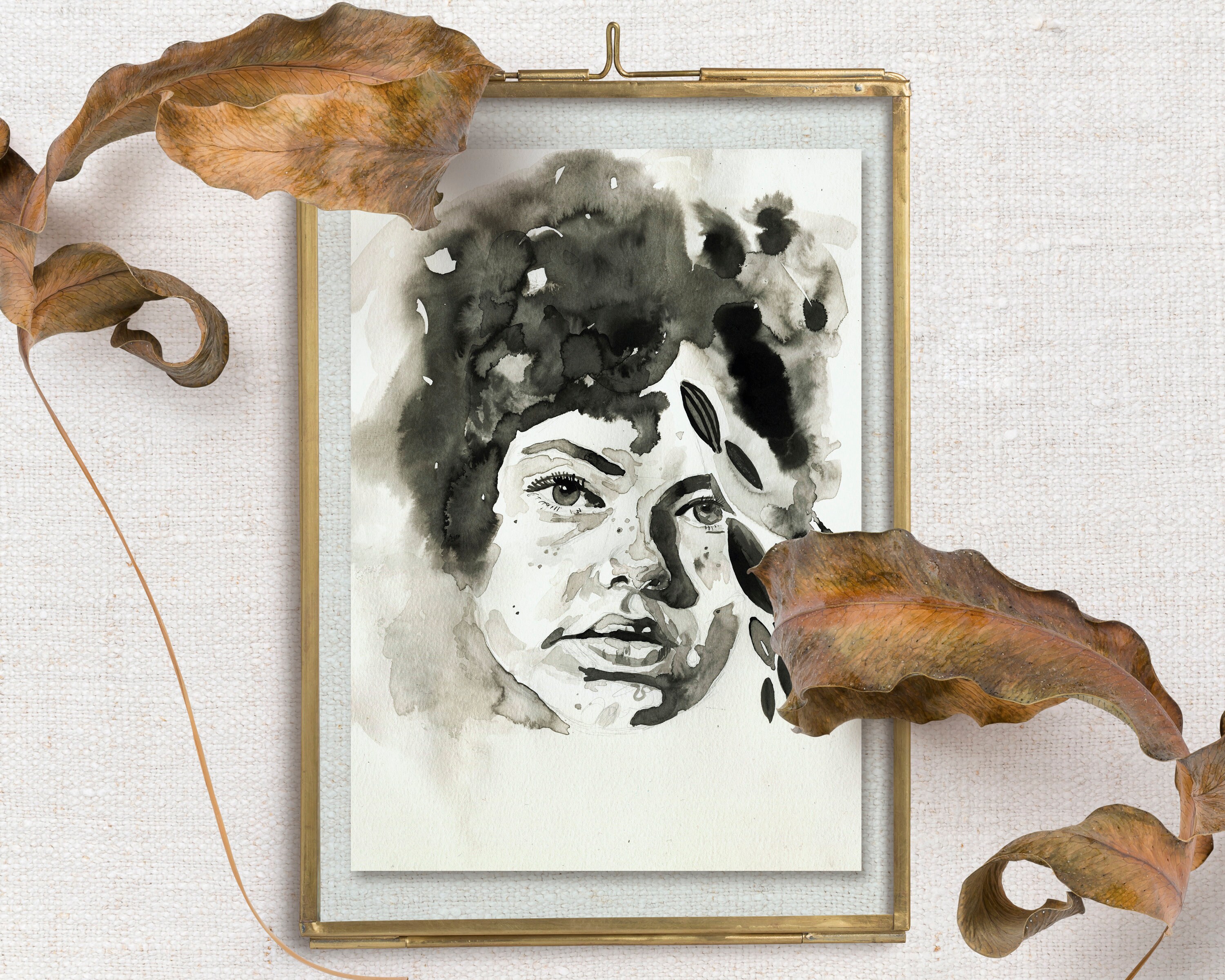 Female Ink Art Print From Original Ink Piece Female Illustration Wall ...