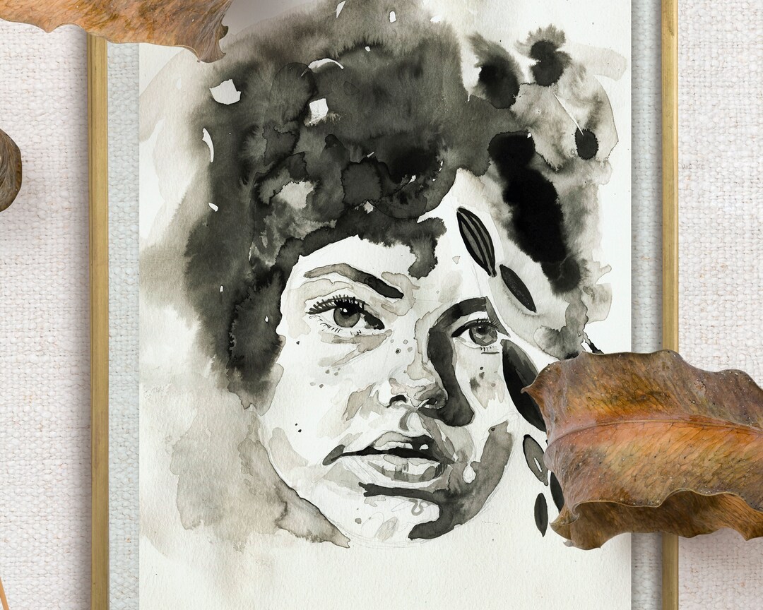 Female Ink Art Print From Original Ink Piece Female Illustration Wall ...