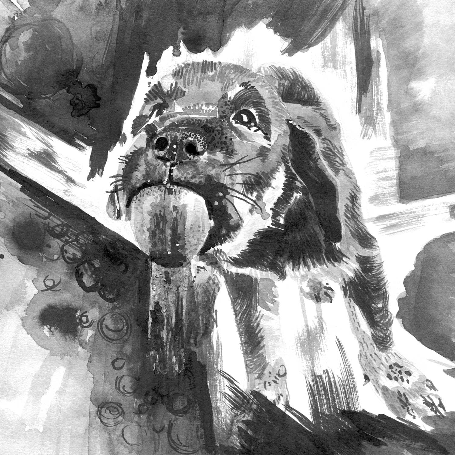 Dog Print From Original Ink Piece Dog Art Pet Lover Print - Etsy Hong Kong