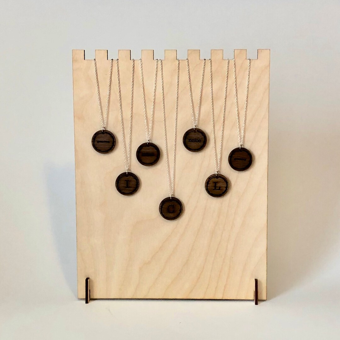 Necklace Display Stand, Multiple Necklaces, Wooden Necklace Display ...