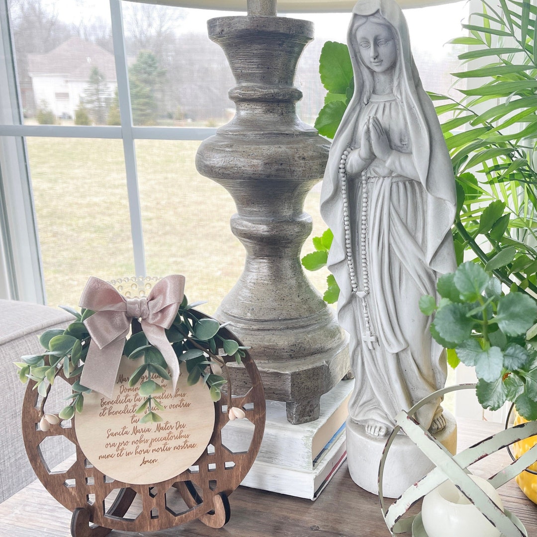 Hail Mary Prayer Sign, Ave Maria Prayer Sign, Latin Hail Mary, Catholic ...