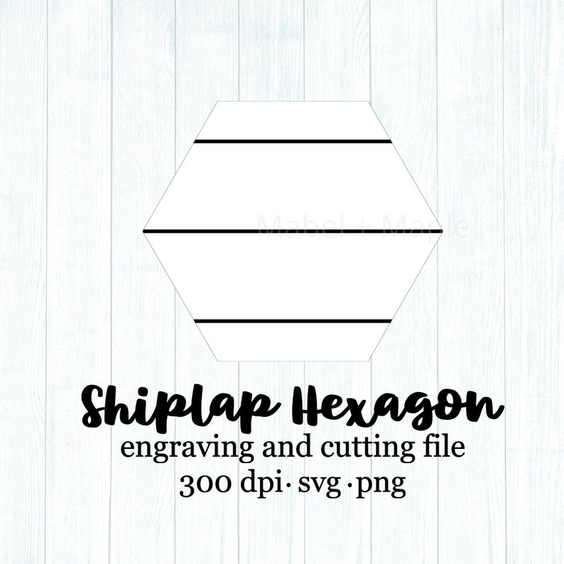 Shiplap Hexagon SVG PNG Clip Art Laser Cutting Design Files | Etsy