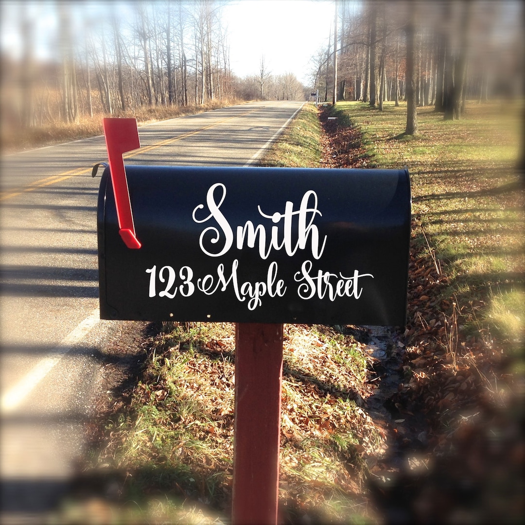Mailbox Decal Address With Last Name, Mailbox Address, Mailbox ...