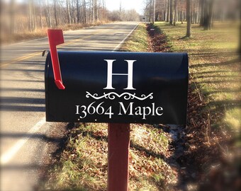 1 Custom Mailbox Decal, Script Mailbox Decal, Address Decal, Mailbox ...