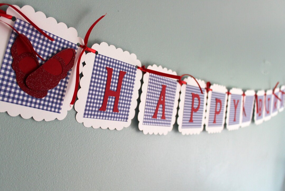 Ruby Slipper Wizard of Oz Birthday Banner, Wizard of Oz Party, the ...