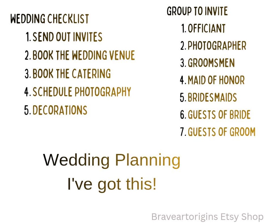 Rustic Wedding Checklist Digital Download - Etsy