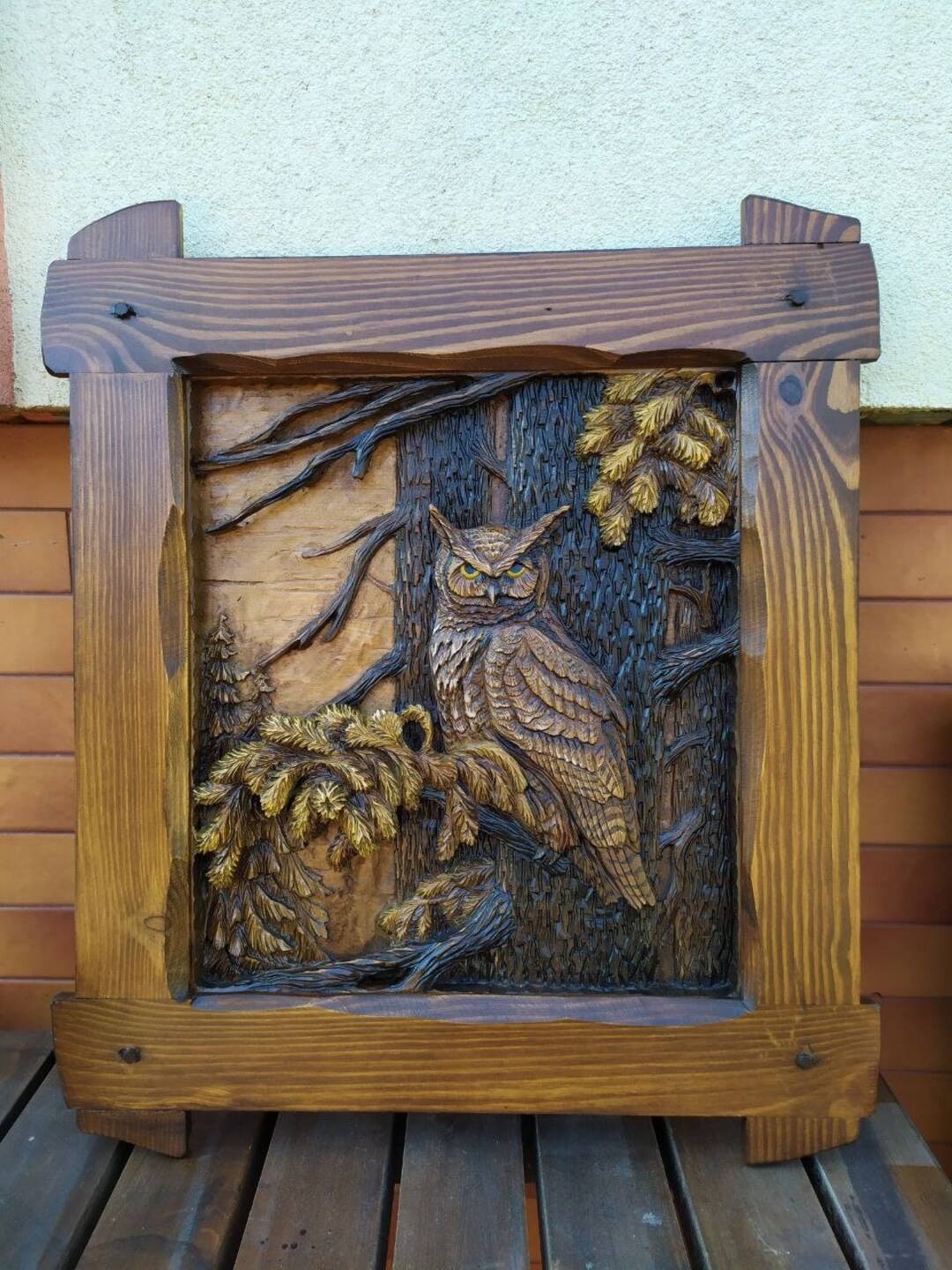 3D Wooden Picture Wood Carving Wall Art Handcarved Mood Pictures Wood ...