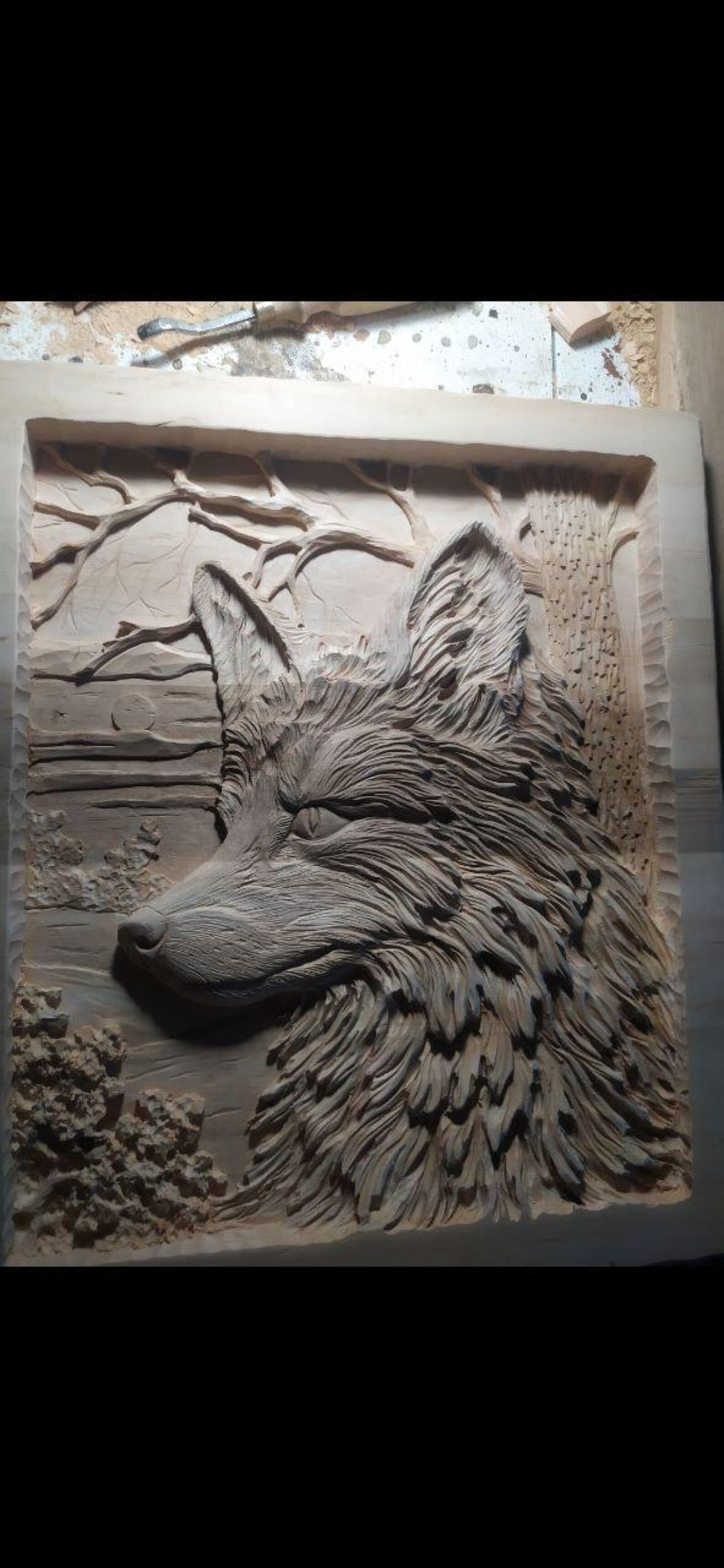 3D Wooden Picture Wood Carving Wall Art Handcarved Wood Carving Fox ...