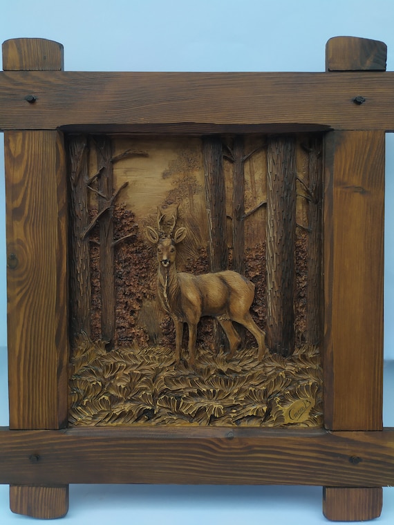 3D Wooden Picture Wood Carving Wall Art Handcarved Wood | Etsy