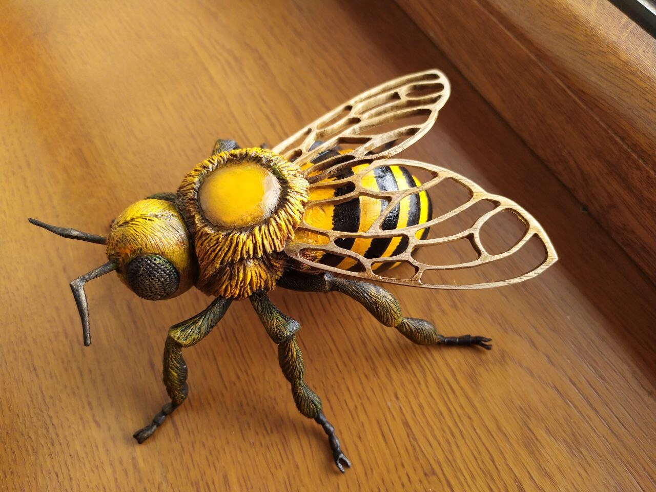 Wooden Handcarved Bee Figurine - Etsy