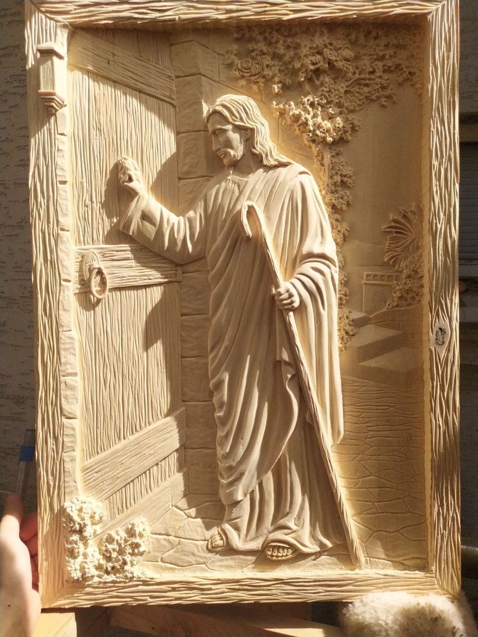 3D Wooden Picture Wood Carving Wall Art Handcarved Wood Carving Jesus ...