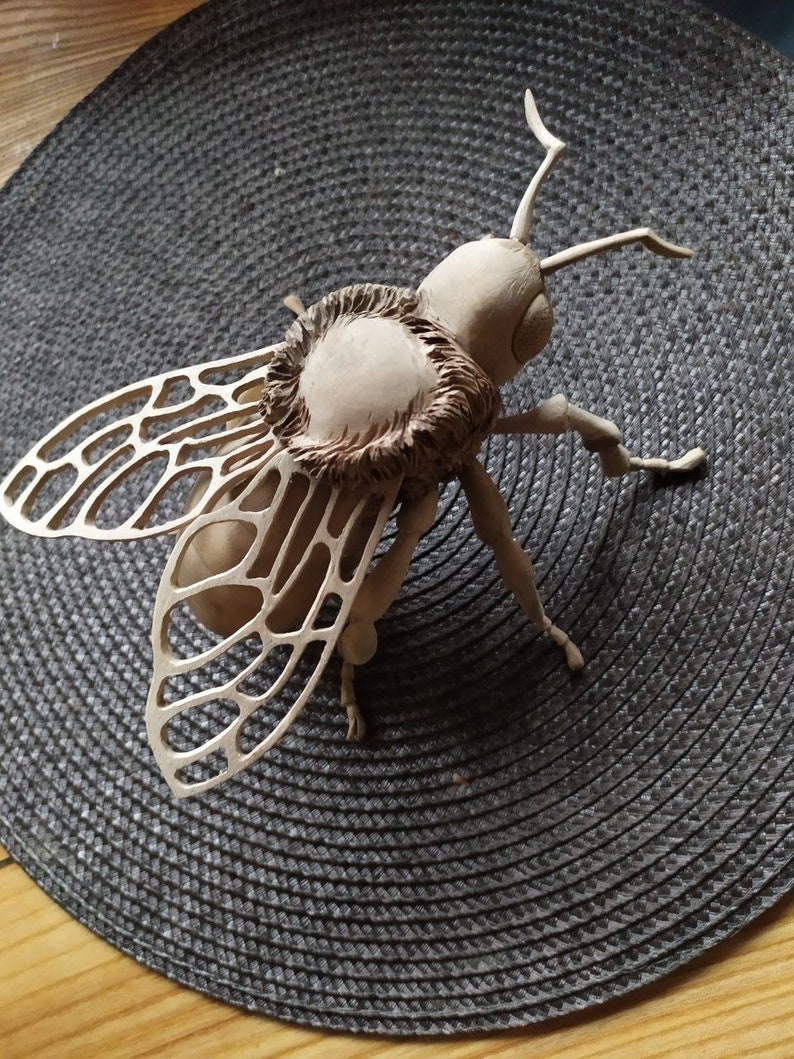 Wooden Handcarved Bee Figurine - Etsy