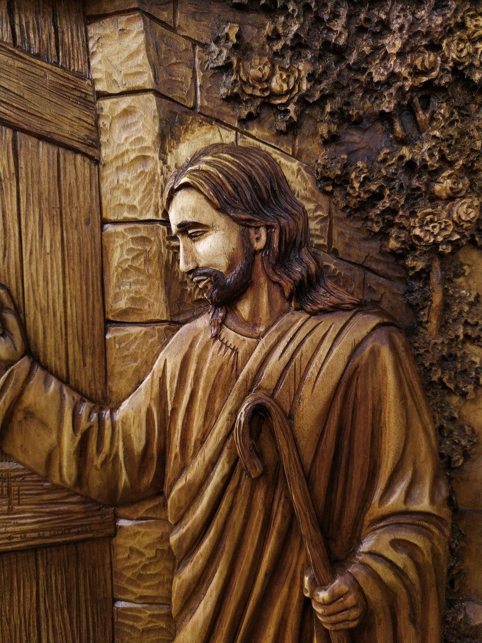 3D Wooden Picture Wood Carving Wall Art Handcarved Wood Carving Jesus ...