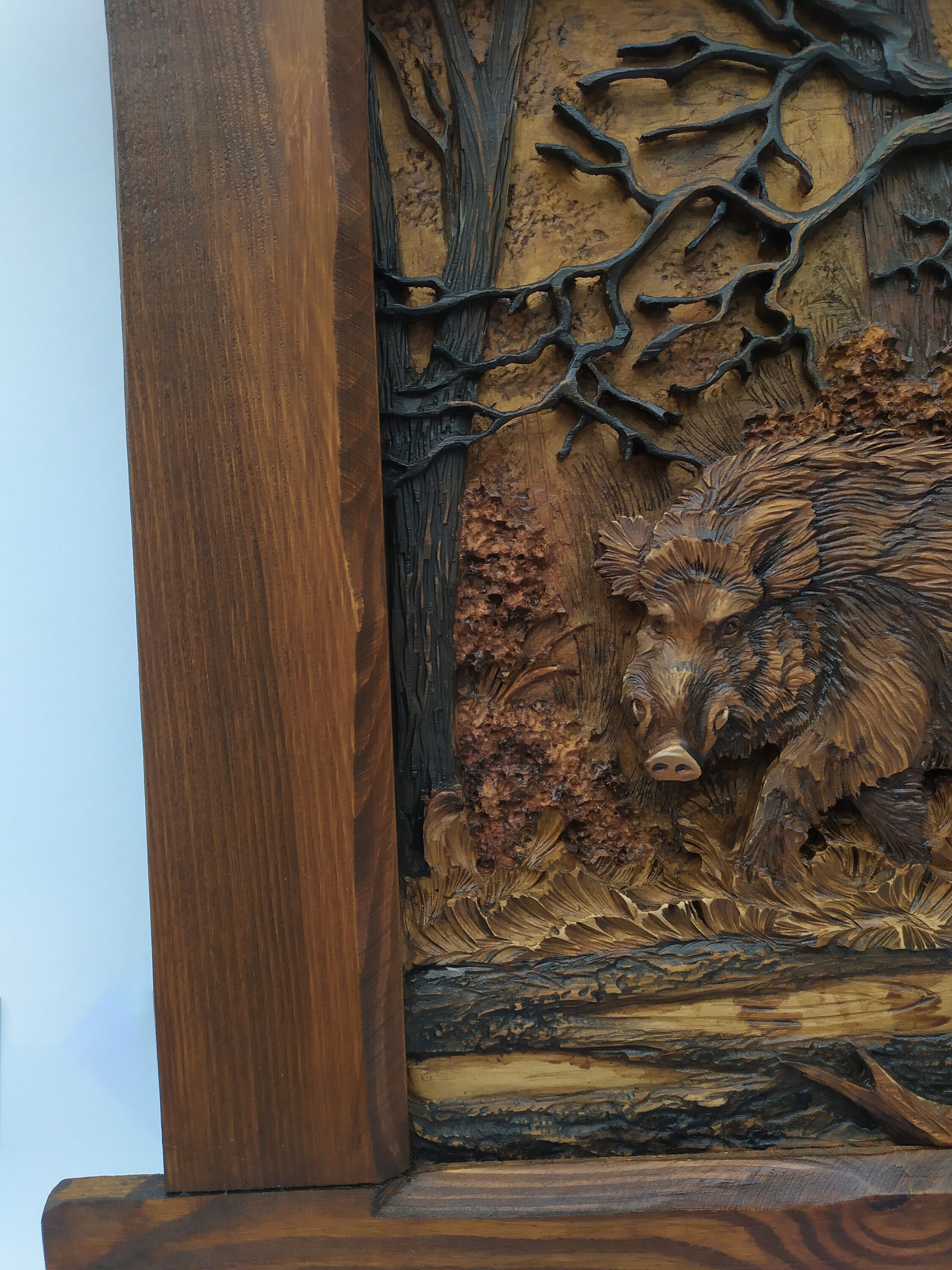 3D Wooden Picture Wood Carving Wall Art Handcarved Wood Carving ...
