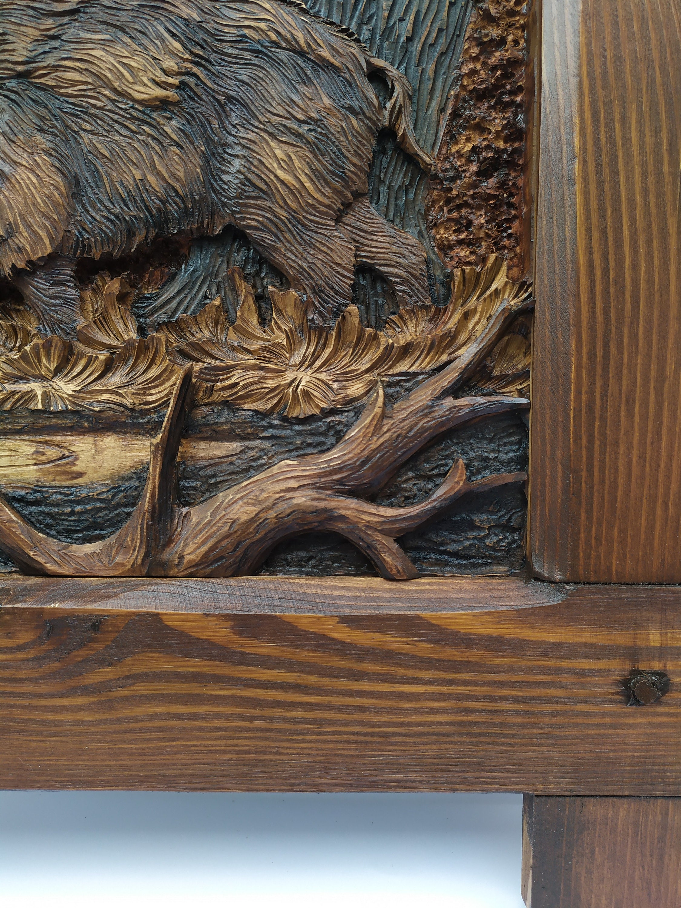 3D Wooden Picture Wood Carving Wall Art Handcarved Wood Carving ...
