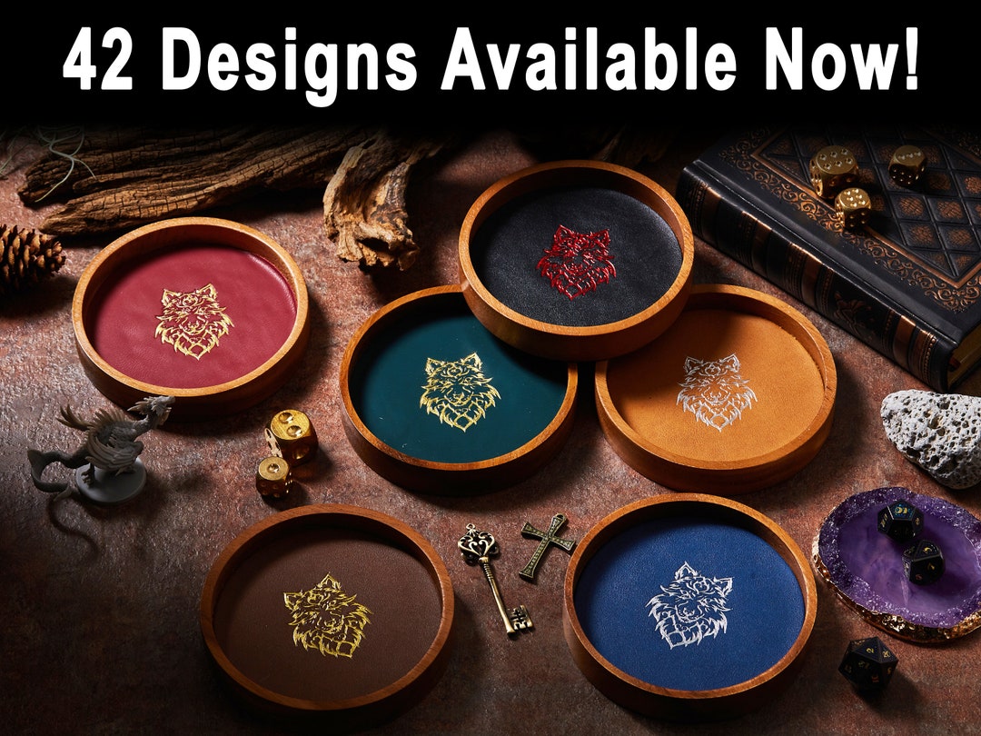 Mini Dice Tray Circle With 42 Variations | Faux Leather | Dice Holder ...