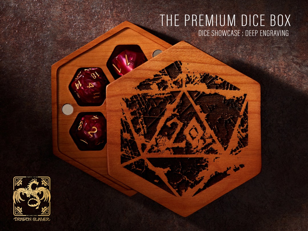 The Antique D20 Dice Box | Premium Dicebox Dnd | Dice Chest Case Holder ...