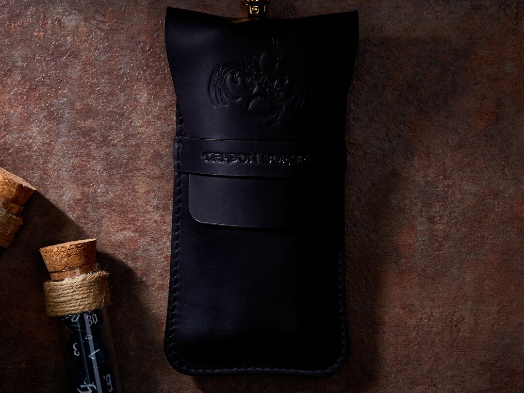 Elder Dragon RPG Double Potion Bag | Large Dice Bag | Black Leather Bag ...