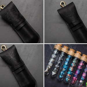 RPG Dice Potion Bag With Fantasy Dice Potion Flask Set: Black Leather ...