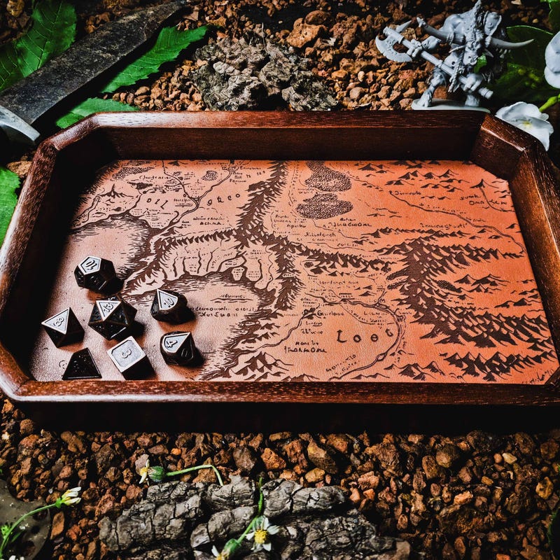 Dice Tray Leather Walnut - Etsy