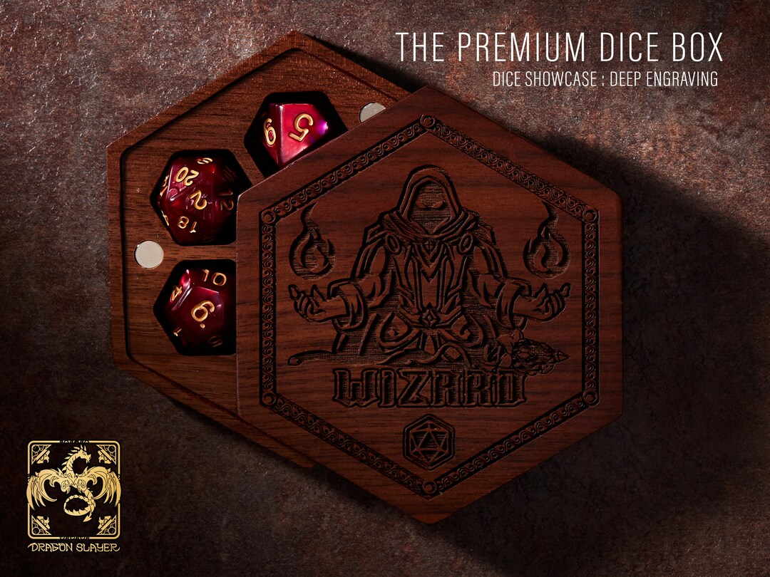 The Wizard Dice Box | Premium Dice Box Dnd | Dice Chest Case Holder ...