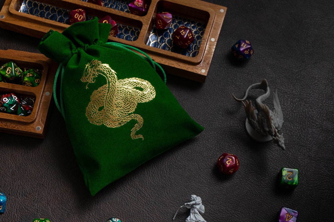 Basilisk Velvet Dice Bag: RPG Tabletop Gaming Pouch - Etsy