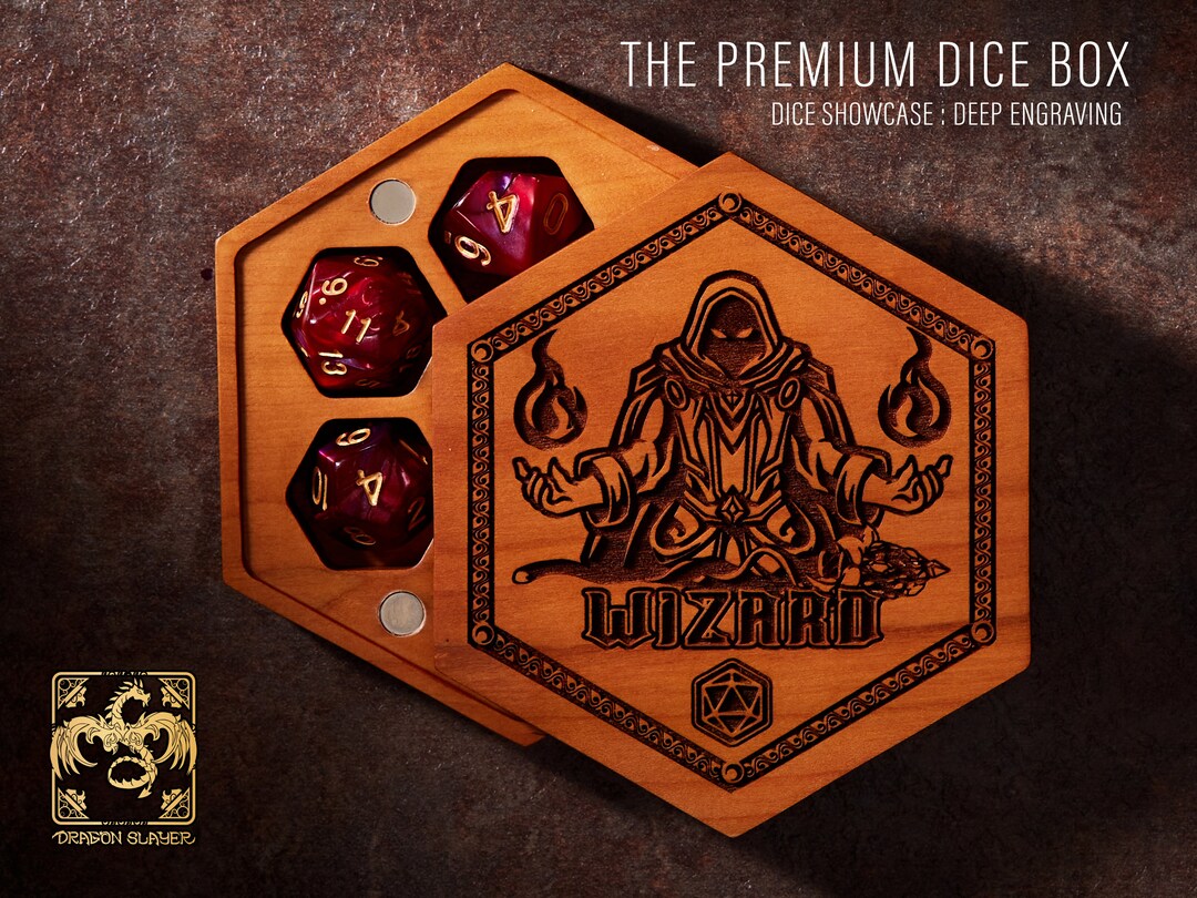 The Wizard Dice Box | Premium Dicebox Dnd | Dice Chest Case Holder ...