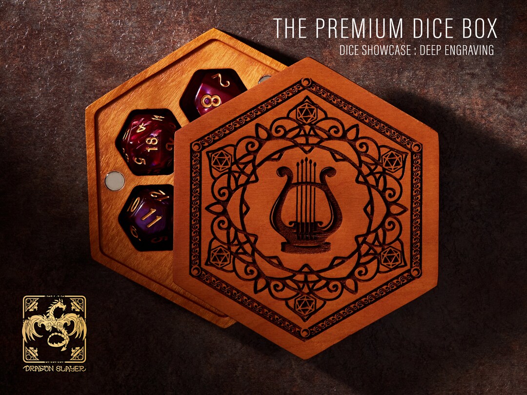 The Bard Dice Box | Premium Dicebox Dnd | Dice Chest Case Holder ...