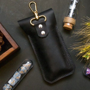 RPG Dice Potion Bag With Fantasy Dice Potion Flask Set: Black Leather ...