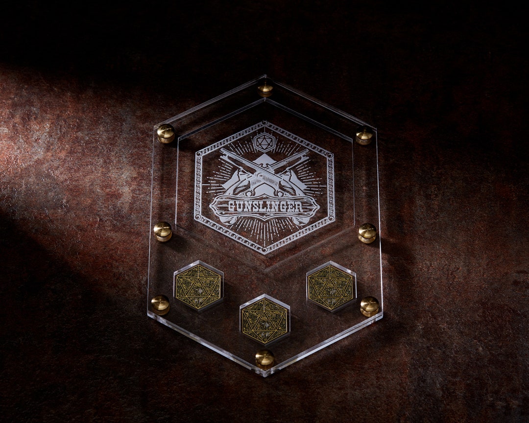 Gunslinger Acrylic Dice Holder Coaster Tray | Clear Acrylic | TRPG ...