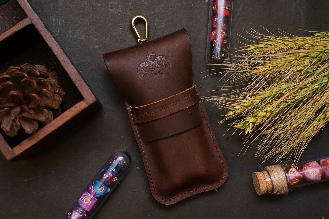 RPG Dice Potion Bag With Fantasy Dice Potion Flask Set: Dark Brown ...