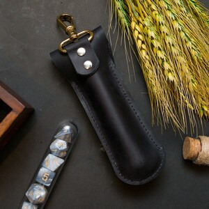 RPG Dice Potion Bag With Fantasy Dice Potion Flask Set: Black Leather ...