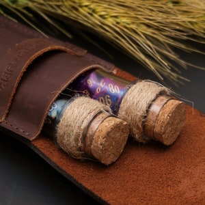 RPG Dice Potion Bag With Fantasy Dice Potion Flask Set: Dark Brown ...
