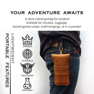 RPG Dice Potion Bag With Fantasy Dice Potion Flask Set: Black Leather ...