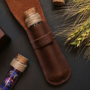 RPG Dice Potion Bag With Fantasy Dice Potion Flask Set: Dark Brown ...
