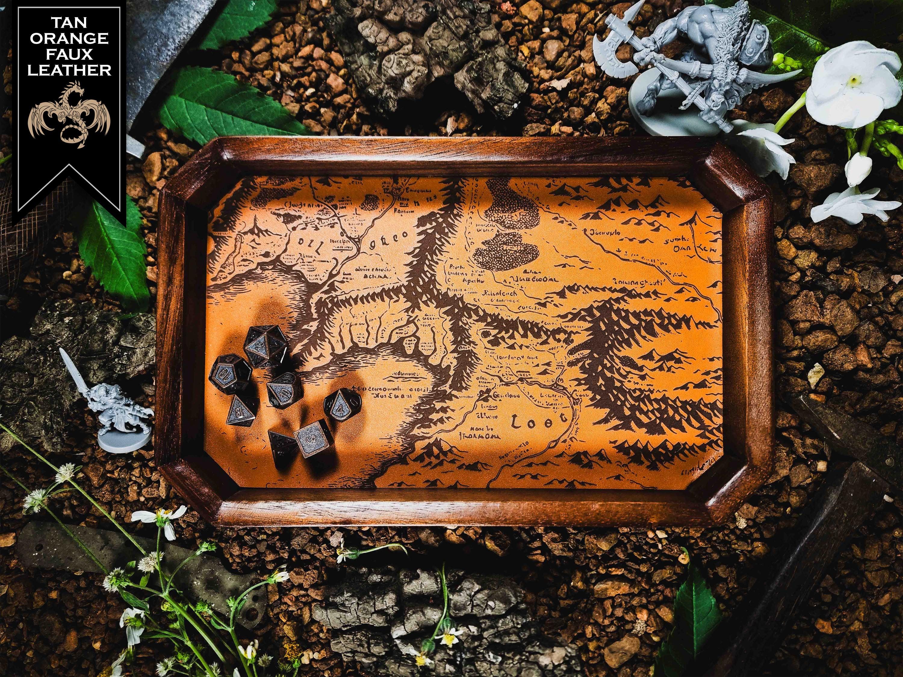 Leather & Walnut Wood Dice Tray: RPG Tabletop Gaming - Etsy