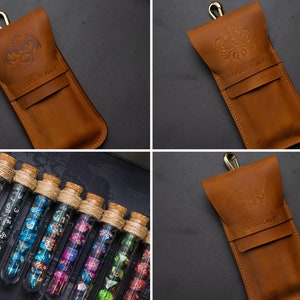 RPG Dice Potion Bag With Fantasy Dice Potion Flask Set: Tan Leather ...