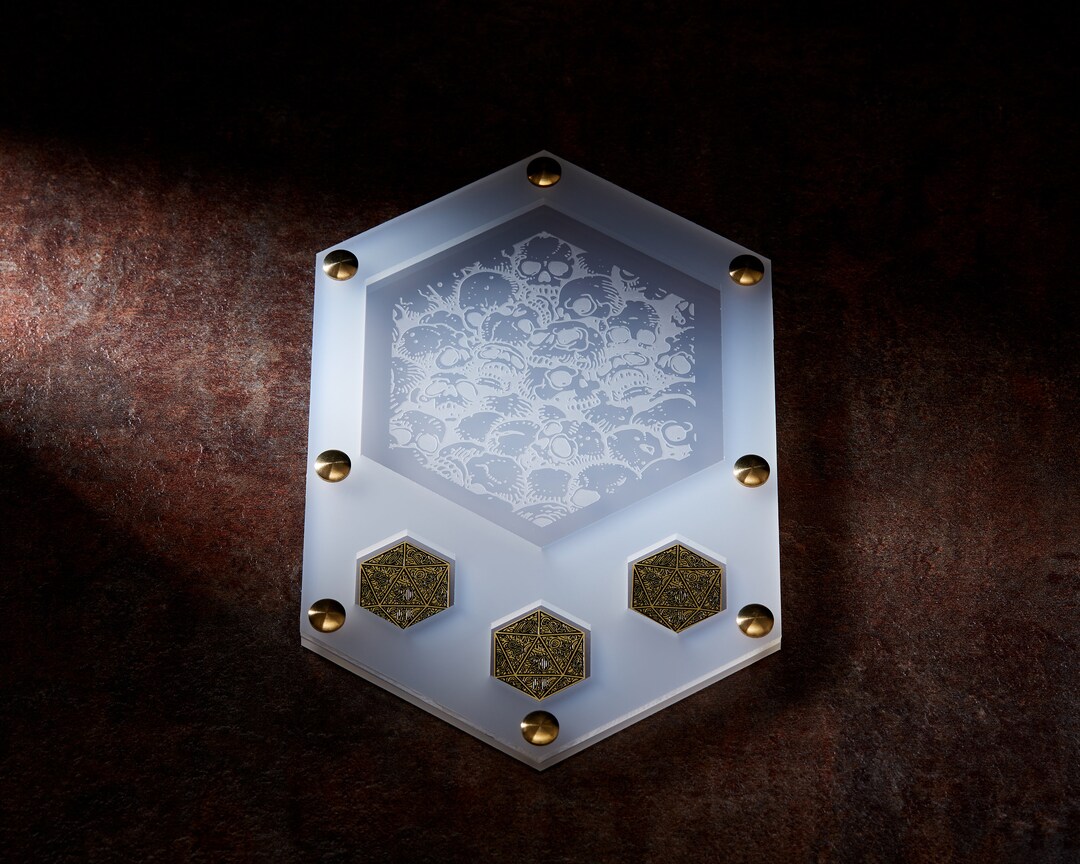 Skull Acrylic Dice Holder Coaster Tray | White Acrylic | TRPG Tabletop ...