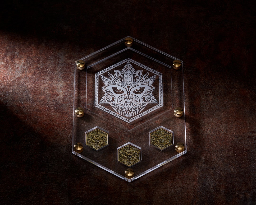 Warlock Acrylic Dice Holder Coaster Tray | Clear Acrylic | TRPG ...