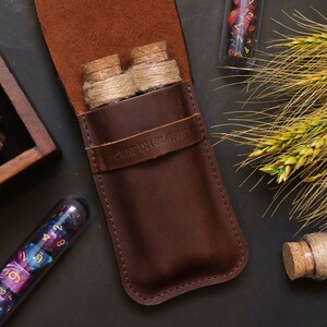 RPG Dice Potion Bag With Fantasy Dice Potion Flask Set: Dark Brown ...