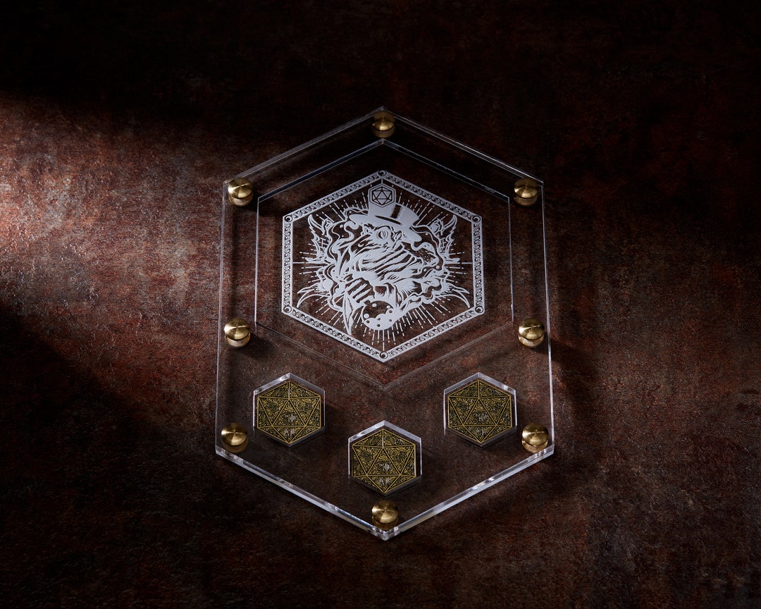 Alchemist Acrylic Dice Holder Coaster Tray | Clear Acrylic | TRPG ...