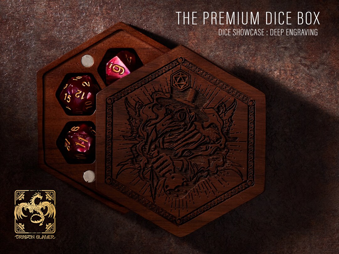 Black Walnut Dice Box: Engraved Dnd Dice Storage - Etsy