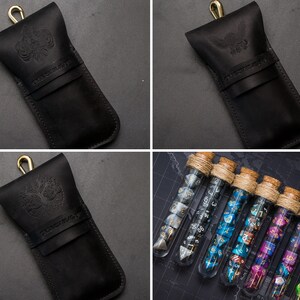 RPG Dice Potion Bag With Fantasy Dice Potion Flask Set: Black Leather ...