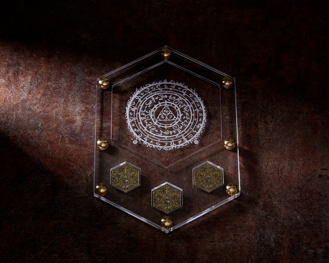 Magic Spell Circle Ring Acrylic Dice Holder Coaster Tray | Clear ...