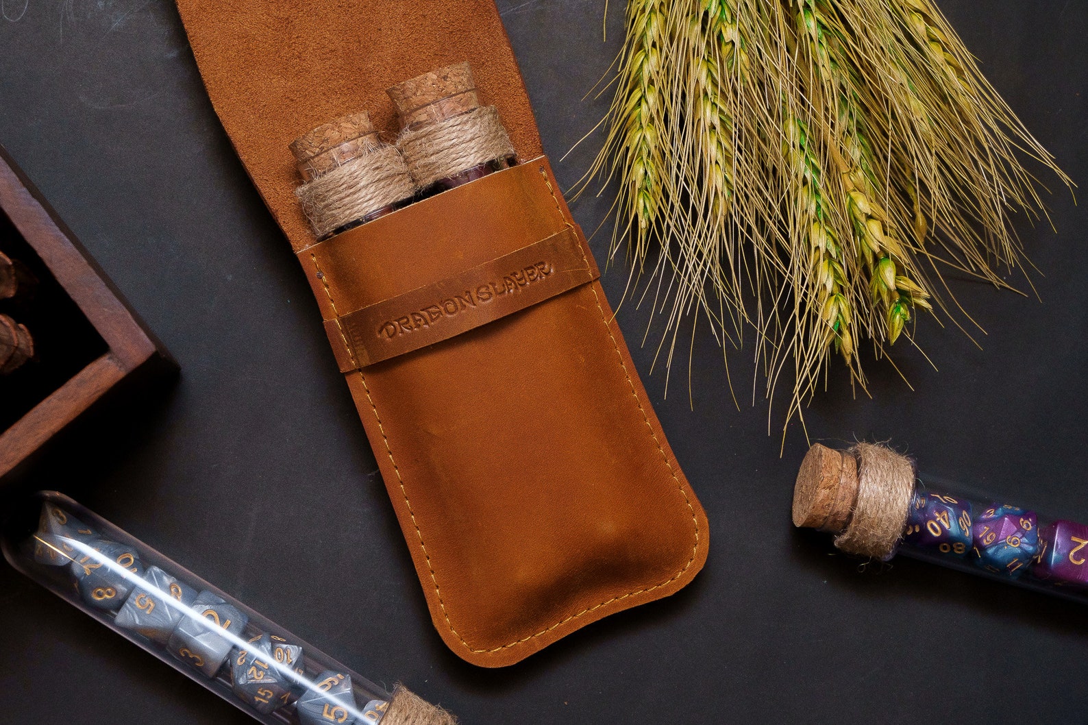 RPG Dice Potion Bag With Fantasy Dice Potion Flask Set: Tan - Etsy UK