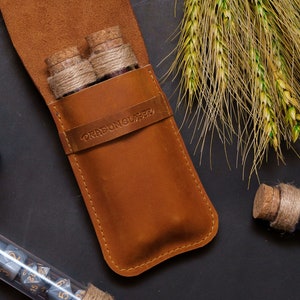 RPG Dice Potion Bag With Fantasy Dice Potion Flask Set: Tan Leather ...