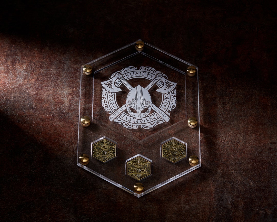 Viking Acrylic Dice Holder Coaster Tray | Clear Acrylic | TRPG Tabletop ...