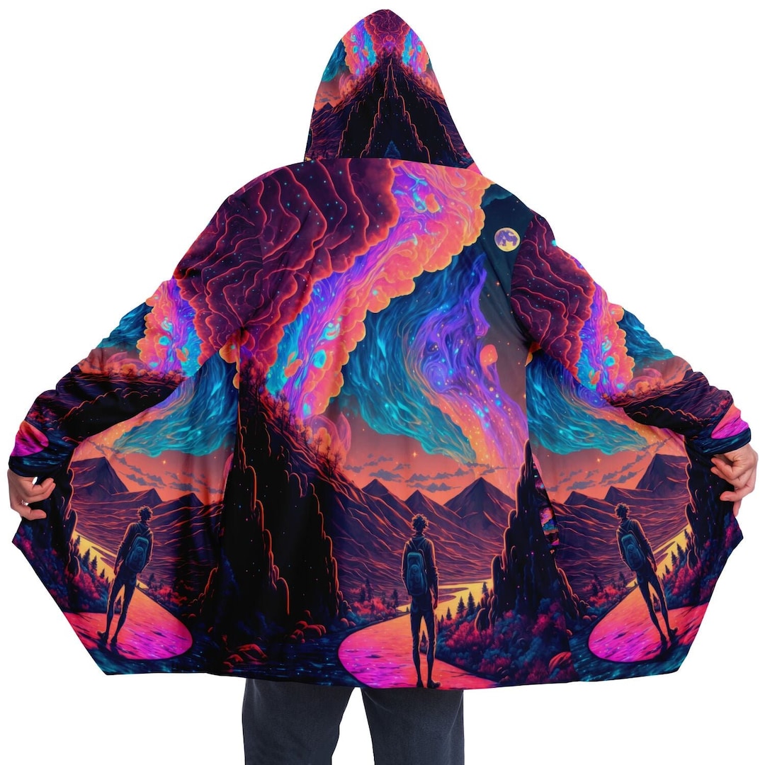 Lost in Dreams Hooded Rave Cloak | Rave Jacket - Rave Cloak - Festival ...