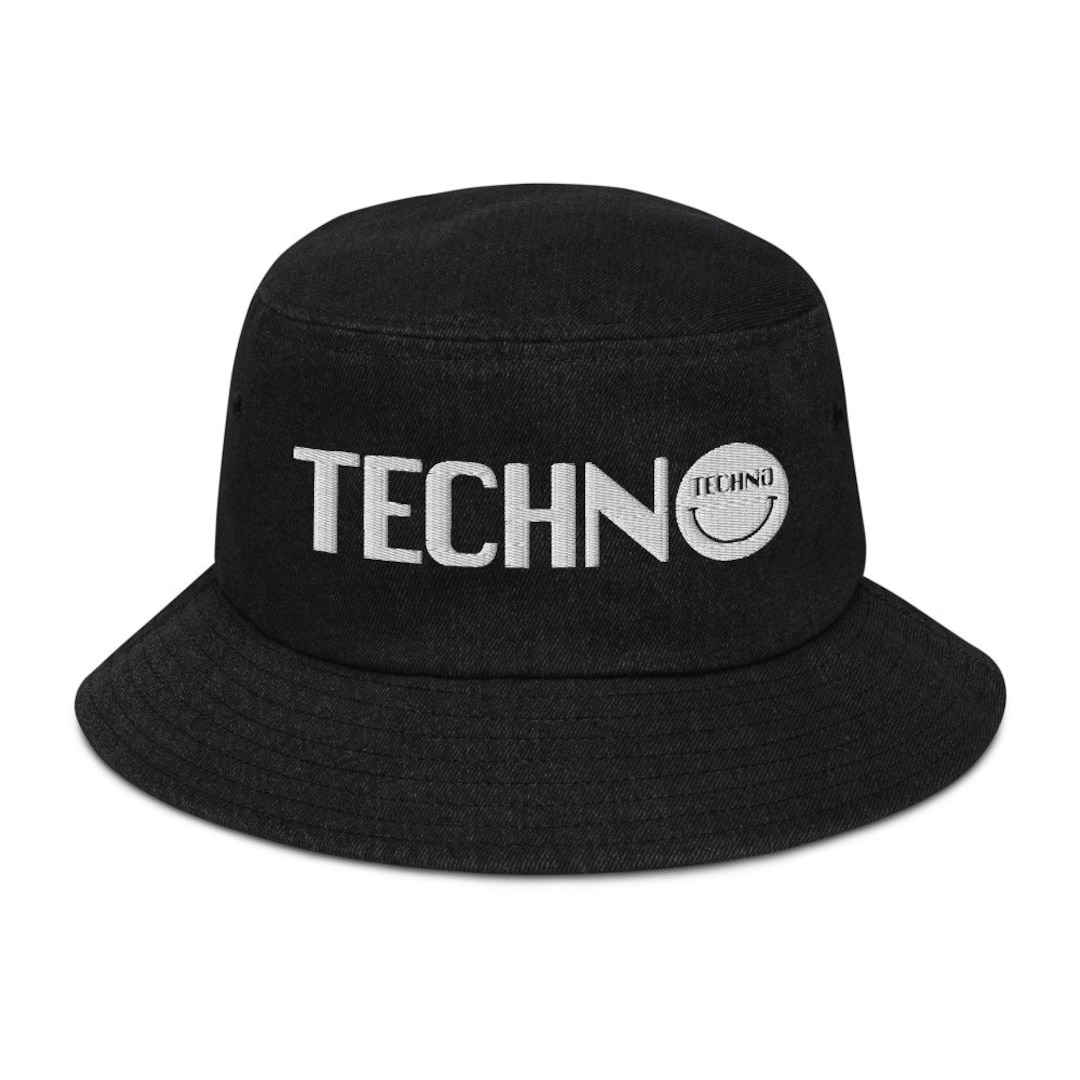 Techno Head Denim Bucket Hat (techno, Techno Hat, Techno Snob, Techno ...